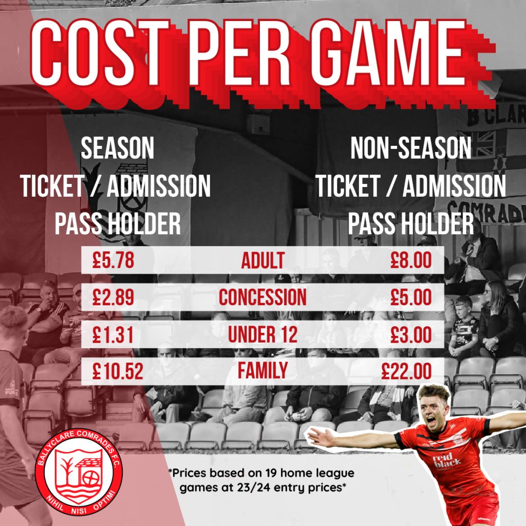 Ticketing Information for 23/24 Season – Ballyclare Comrades FC Official Website